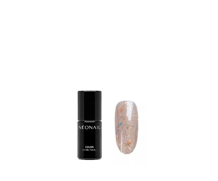 Neonail One Step Closer hybrid nail polish with shiny, golden particles ...